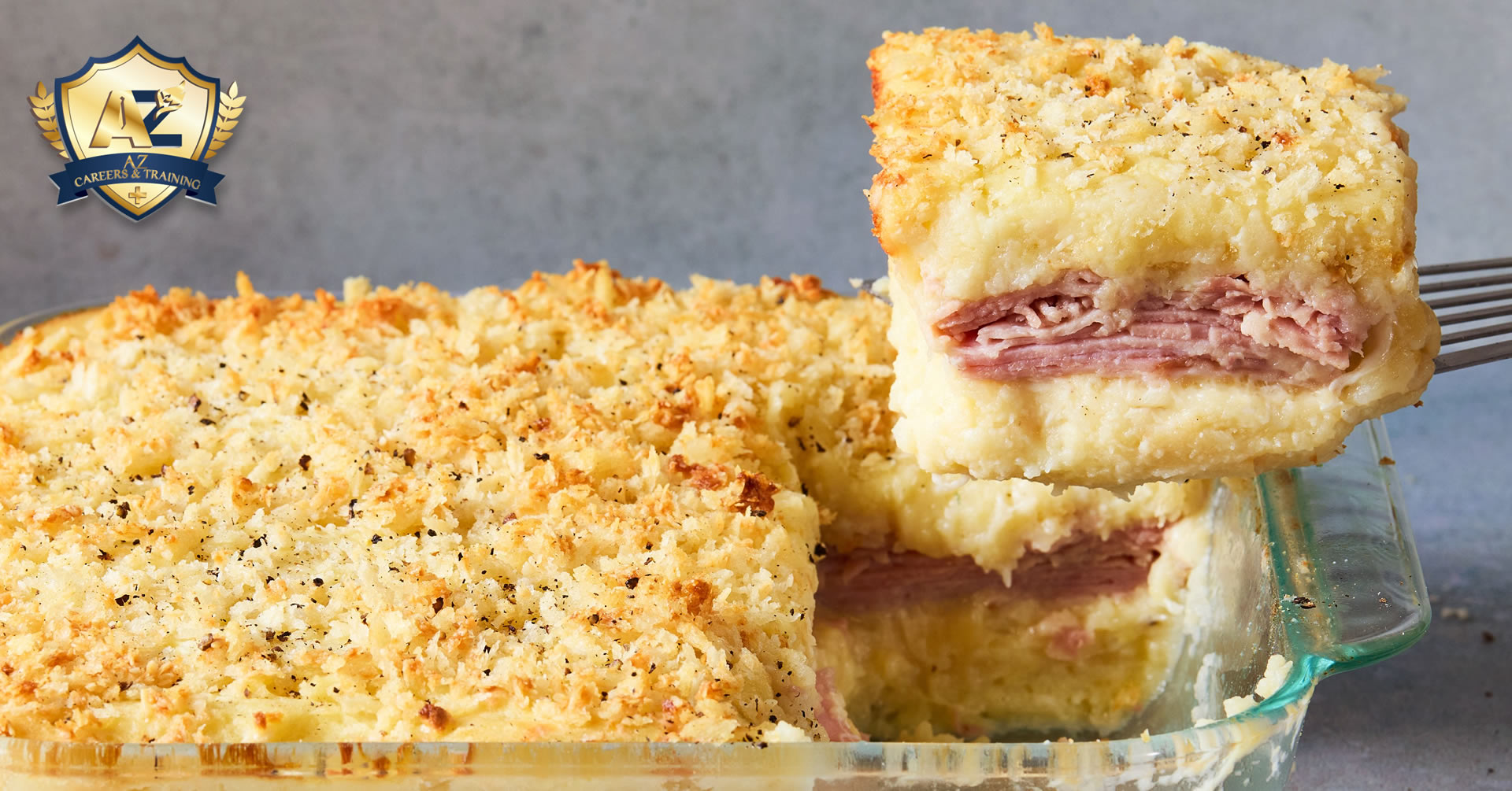 Cách làm Cheesy Mashed Potato & Ham Bake chuẩn nhà hàng