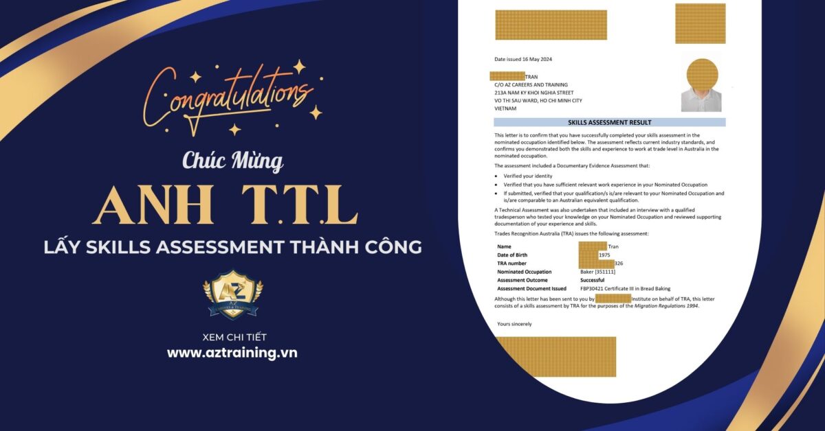 Chúc mừng anh T.T.L làm Skills Assessment thành công